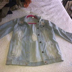 Jackets & Coats | Light Blue Denim Distressed Jacket | Poshmark